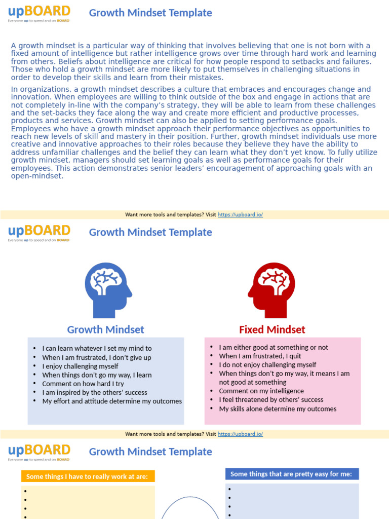 Growth Mindset Tools and Templates | PDF | Mindset | Psychological Concepts