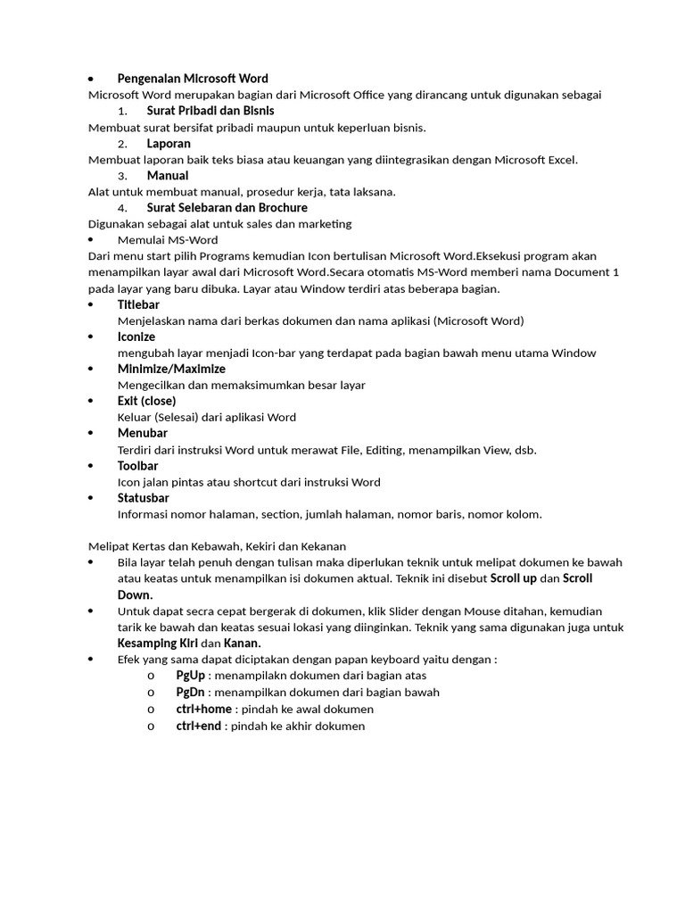 Pengenalan Microsoft Word A5 | PDF