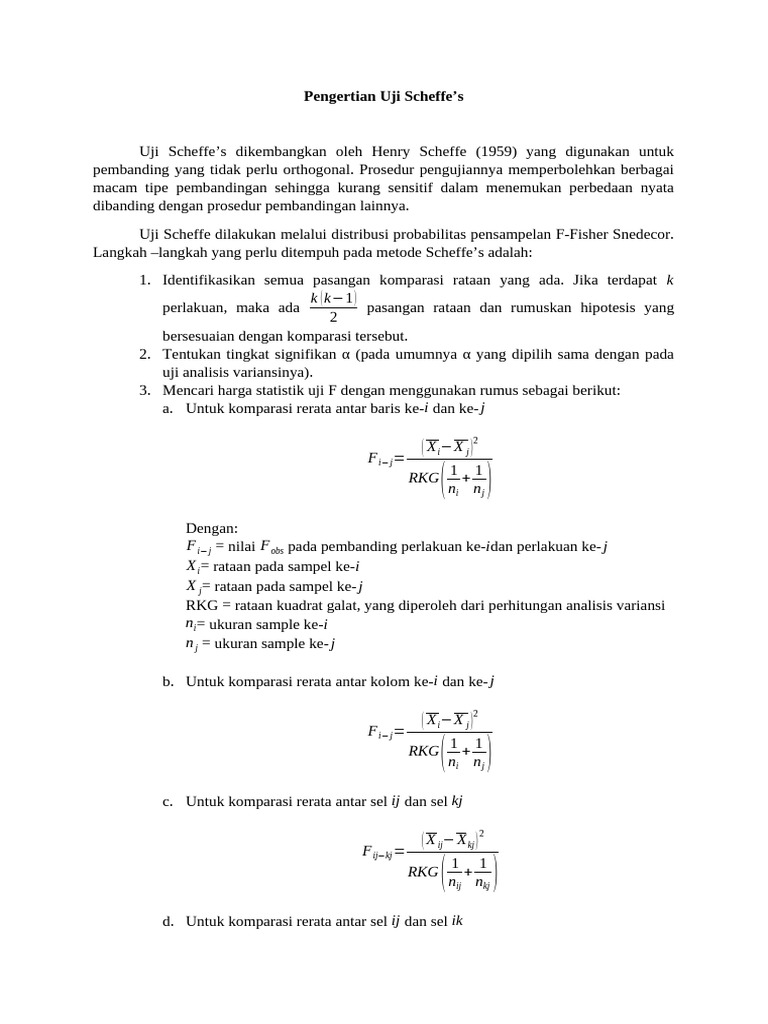 Uji Scheffe | PDF
