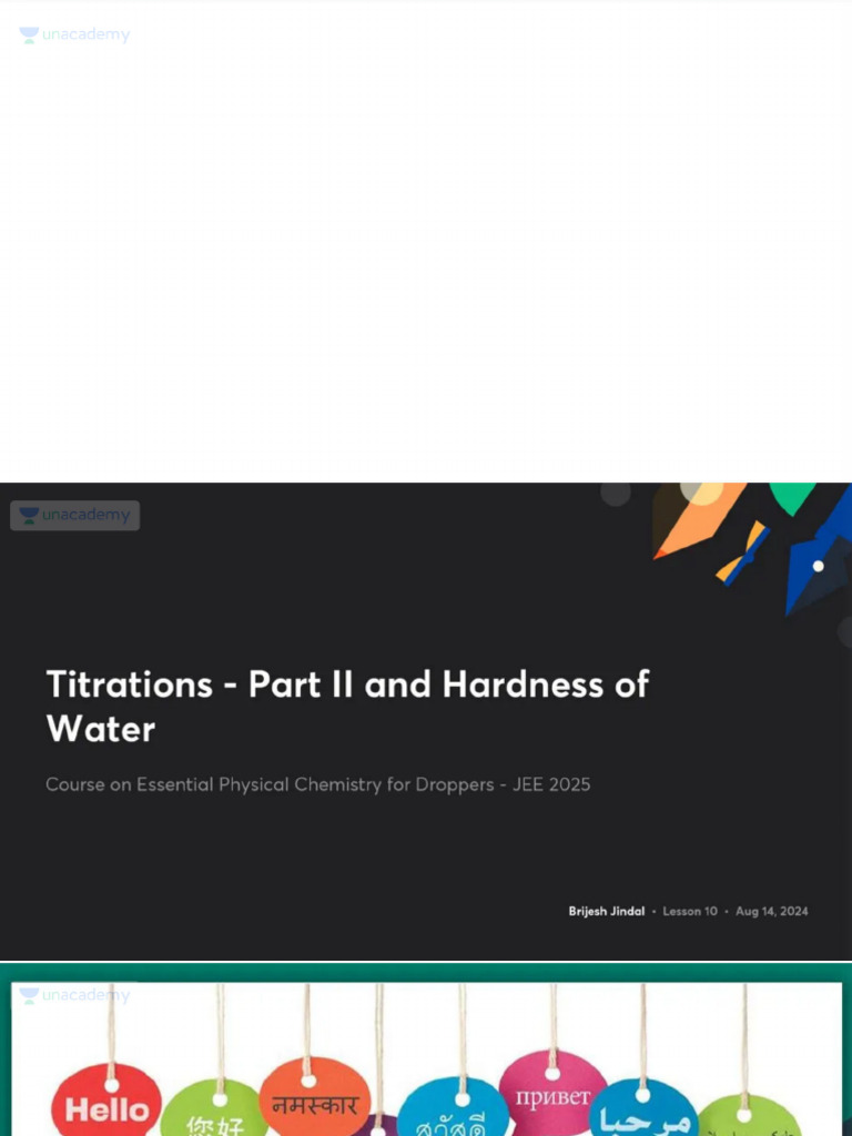 Titrations Part II and Hardness of Water With Anno | PDF