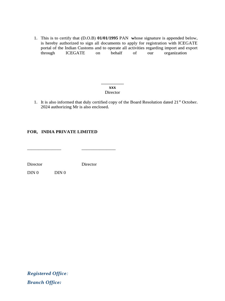 Forwading Export Resolution Icegate | PDF