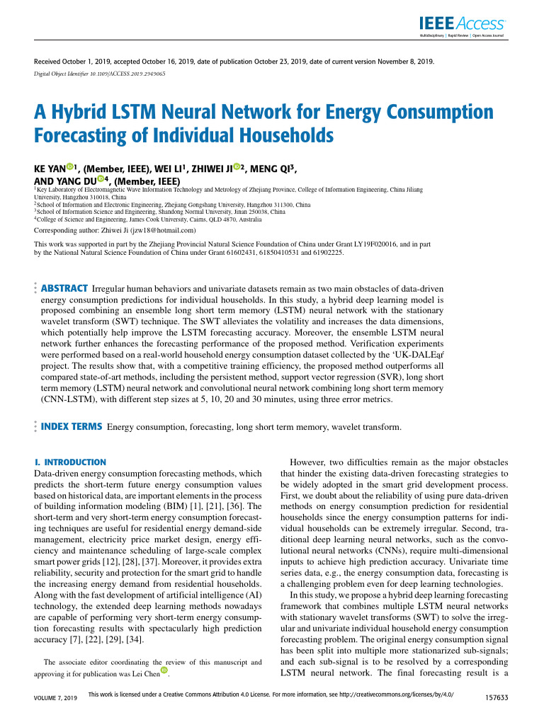 A Hybrid LSTM Neural Network For Energy Consumption Forecasting of ...