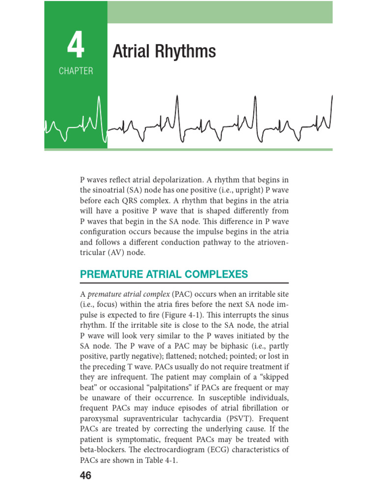 Atrial Rhythms - Pocket Reference For ECGs Made Easy 5th | PDF | Electrocardiography | Internal ...