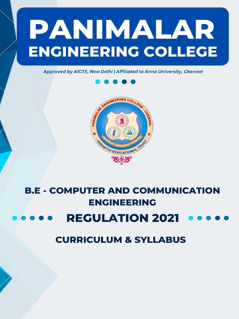 B.E. CCE-Curriculum & Syllabus | PDF | Engineering | Personal Computers