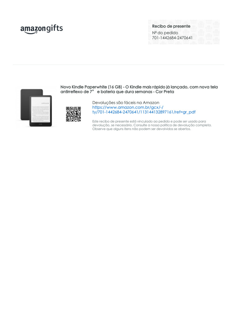 Amazon Gift Receipt | PDF