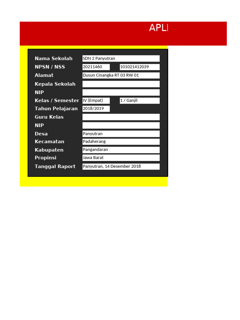 Aplikasi Raport k13 Kelas 4 | PDF