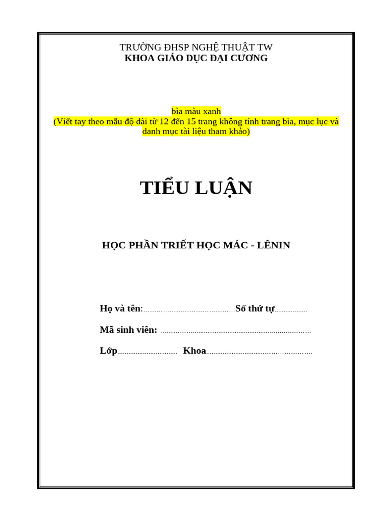 Mẫu Tieu Luan | PDF