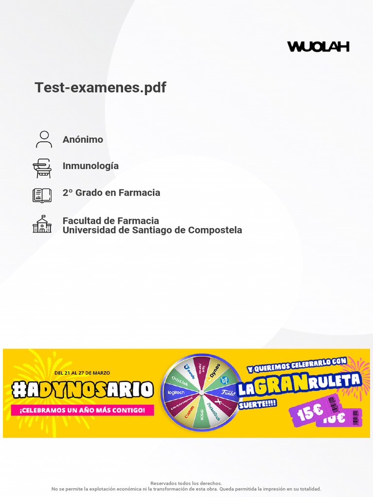 Examenes Inmuno | PDF | Célula T | Linfocitos