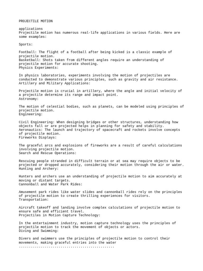 Projectile Motion | PDF | Acceleration | Projectiles