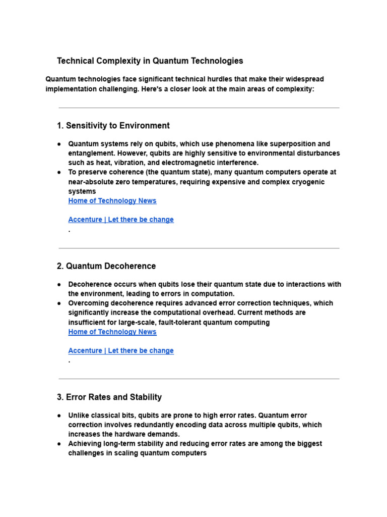 Technical Complexity in Quantum Technologies | PDF | Quantum Computing ...