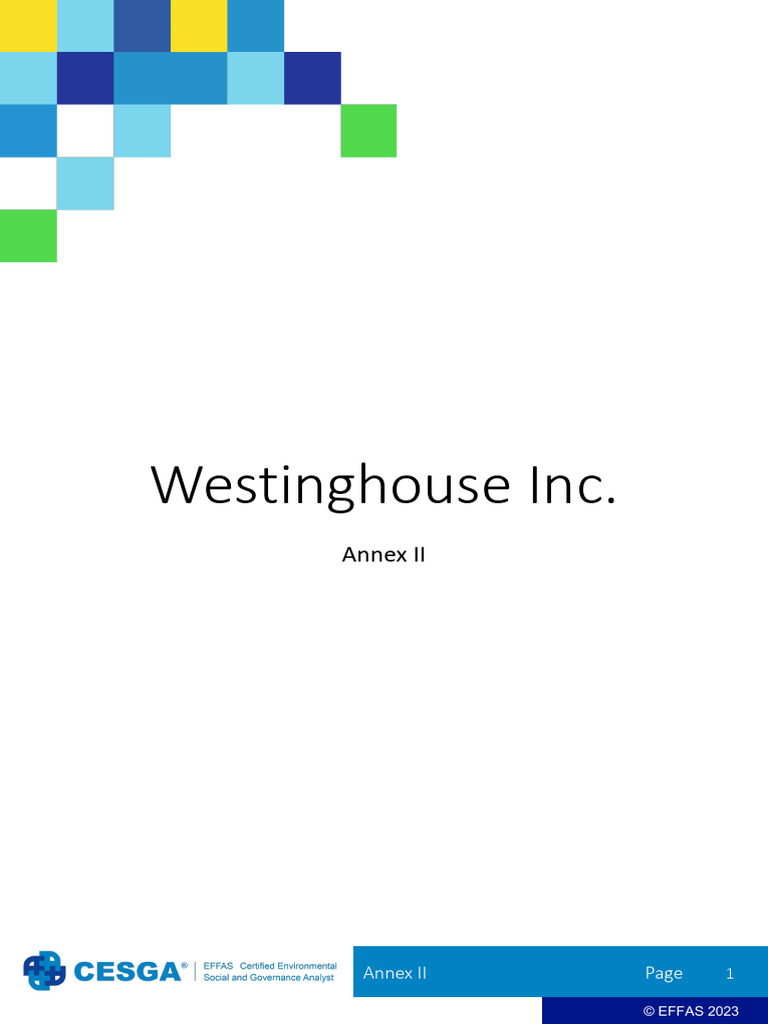 EFFAS CESGA 4 0 Module 9 Annex II Westinghouse Inc | PDF | Valuation ...