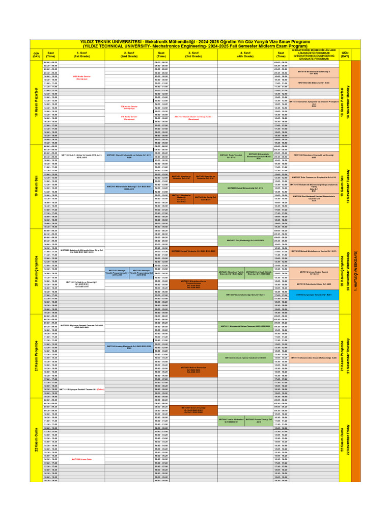 2024 2025 Guz Donemi Vize Sinav Programi v1.2 | PDF