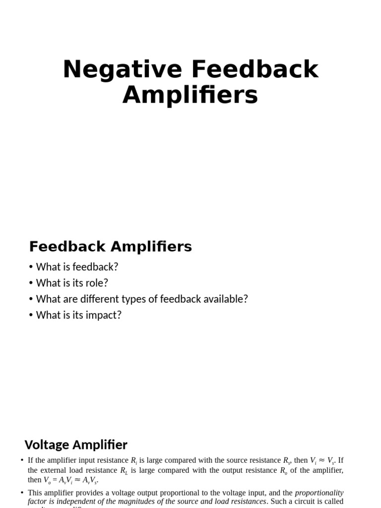 Negative FB Amplifiers | PDF | Amplifier | Distortion