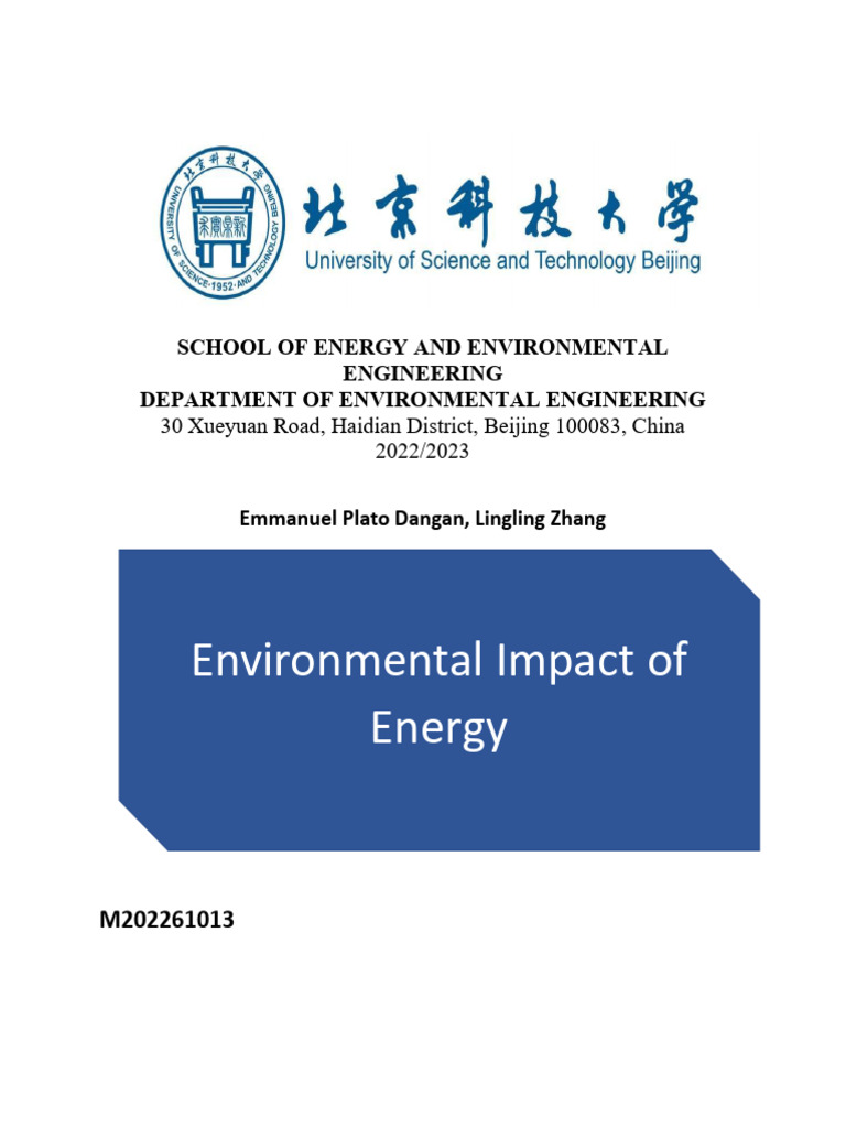 Environmental Impact of Energy M20226101 | PDF | Energy Development ...