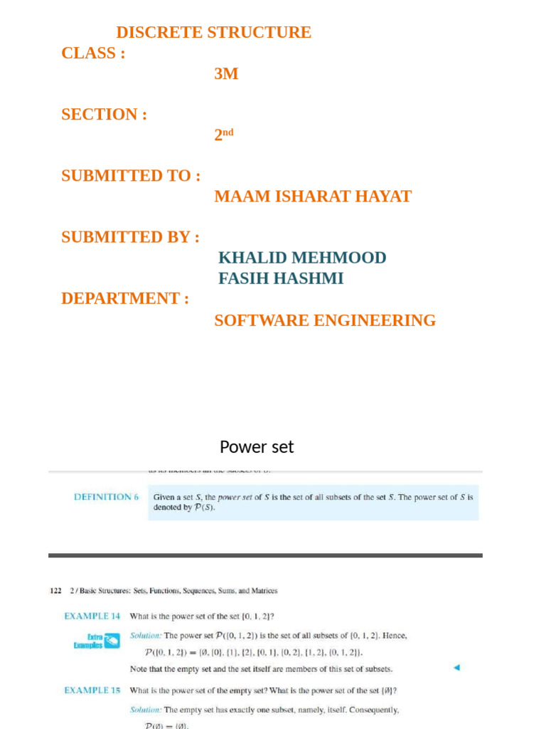 Power Set Exercise Propositionsand Logic Exercise 1 Ppt Pdf 