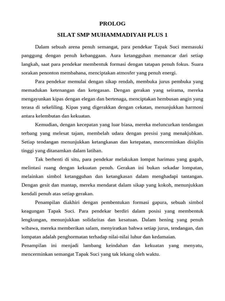 Prolog Penampilan Silat | PDF