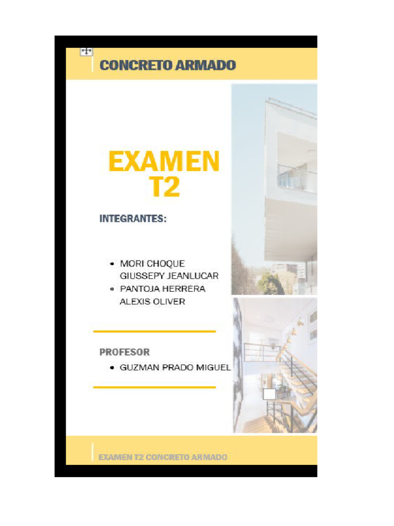 Examen Concreto Armado T2 | PDF | Ingeniería estructural | Ingeniería de Edificación