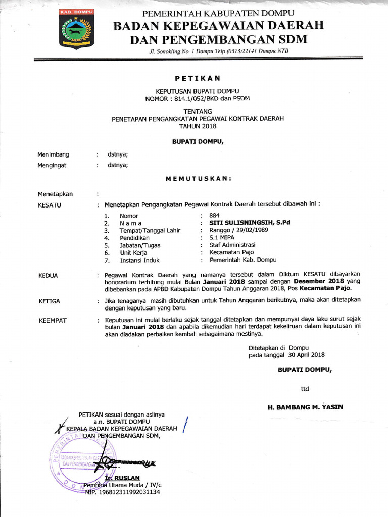 SK Pengangkatan - 20241002 - 0003 | PDF