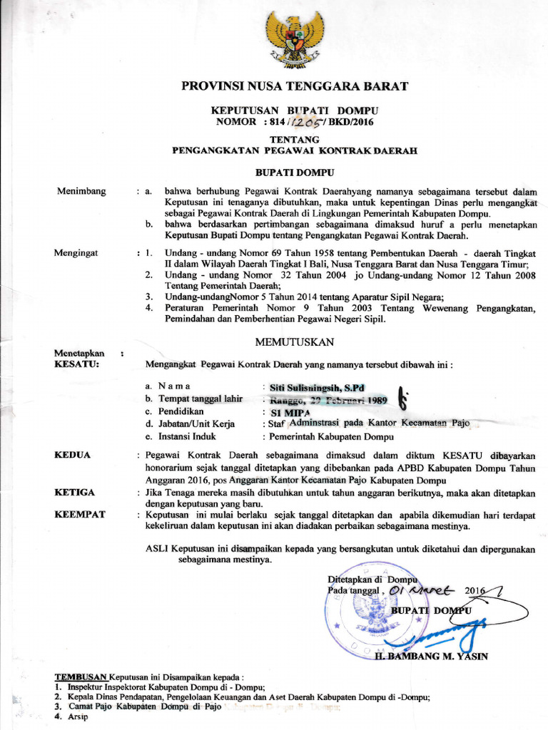 SK Pengangkatan - 20241002 - 0001 | PDF