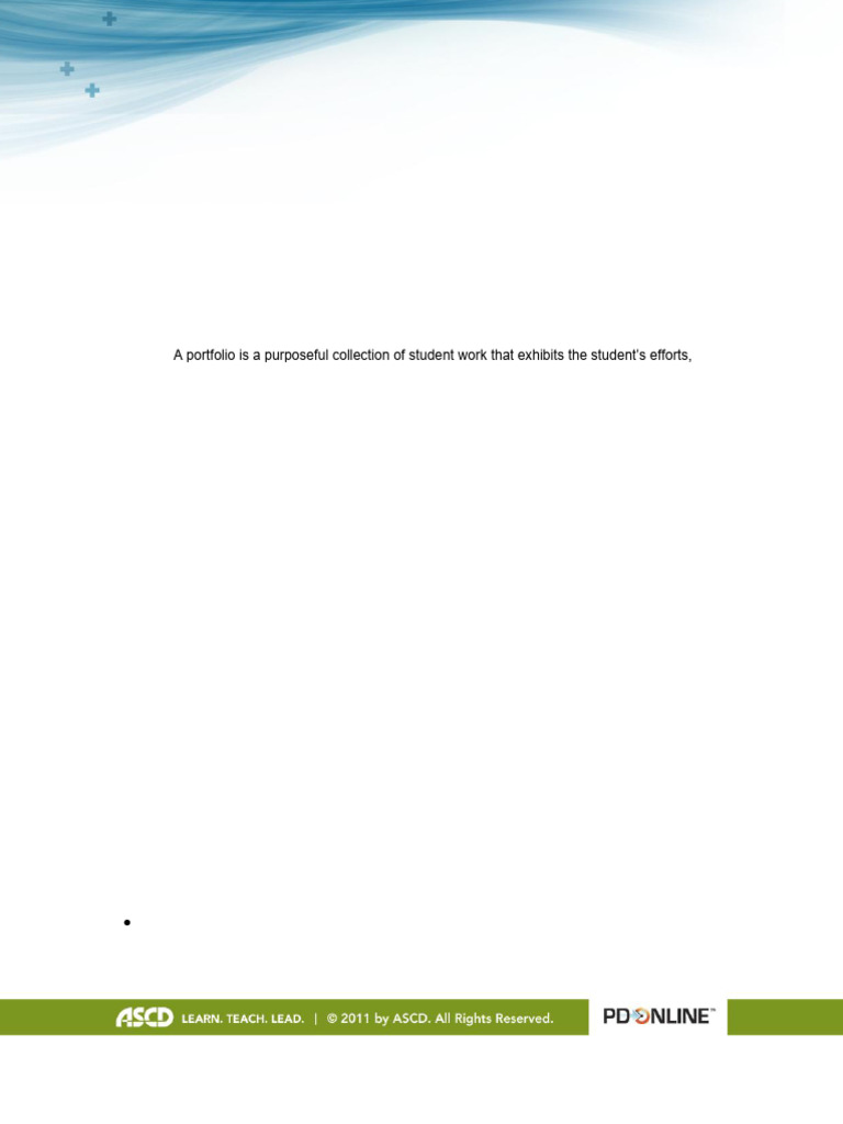 Assessm Portfolios M1 Reading What Are Portfolios01 | PDF | Educational Assessment | Teachers
