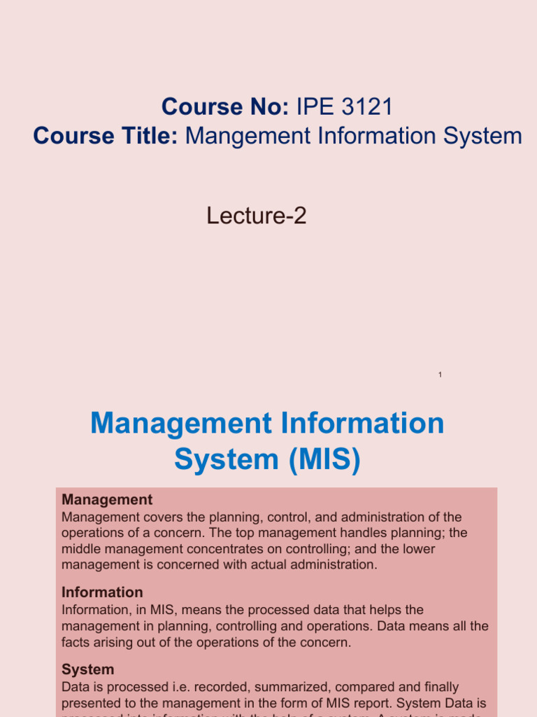 Introduction to MIS | PDF | Information | System