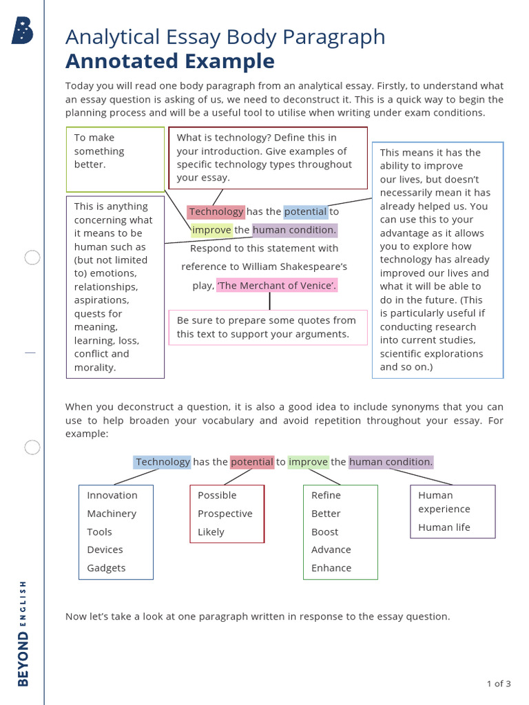 Au L 1711959571 Analytical Essay Body Paragraph Annotated Example - Ver ...