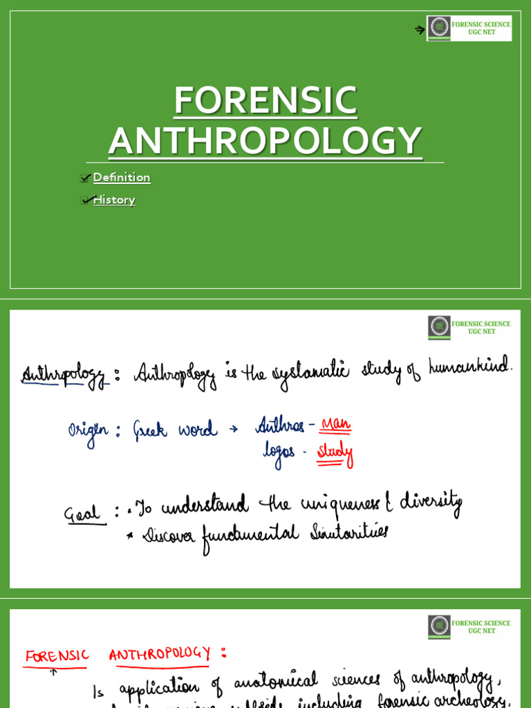 FORENSIC ANTHROPOLOGY Defination and History | PDF