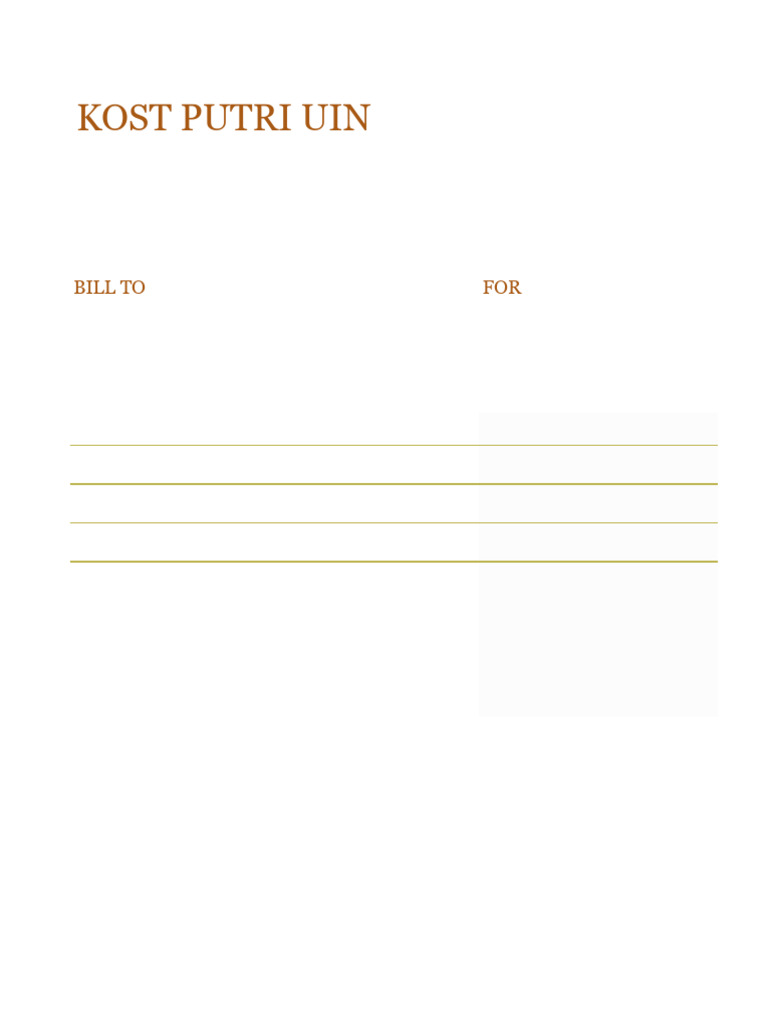 Kwitansi Pembayaran Kamar Kos Lantai 1 No 4 An. Nanda | PDF