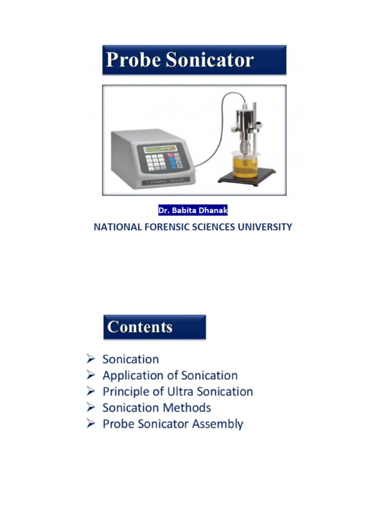 Probe Sonicator | PDF