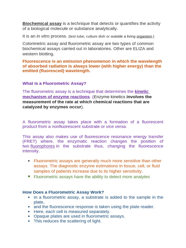 Fluorometric Assay | PDF | Fluorescence Spectroscopy | Enzyme Assay