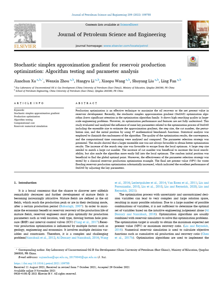 Stochastic Simplex Approximation Gradient For Reservoir Production Optimization Algorithm
