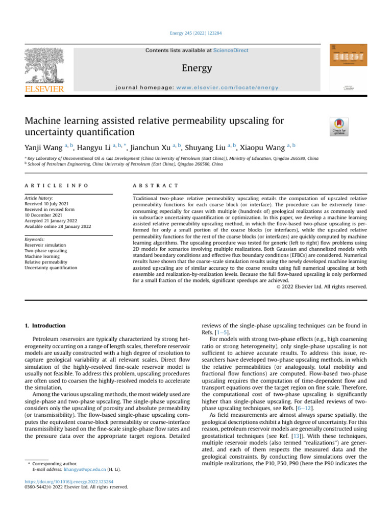 Machine Learning Assisted Relative Permeability Upscaling For Uncertainty Quantification | PDF ...