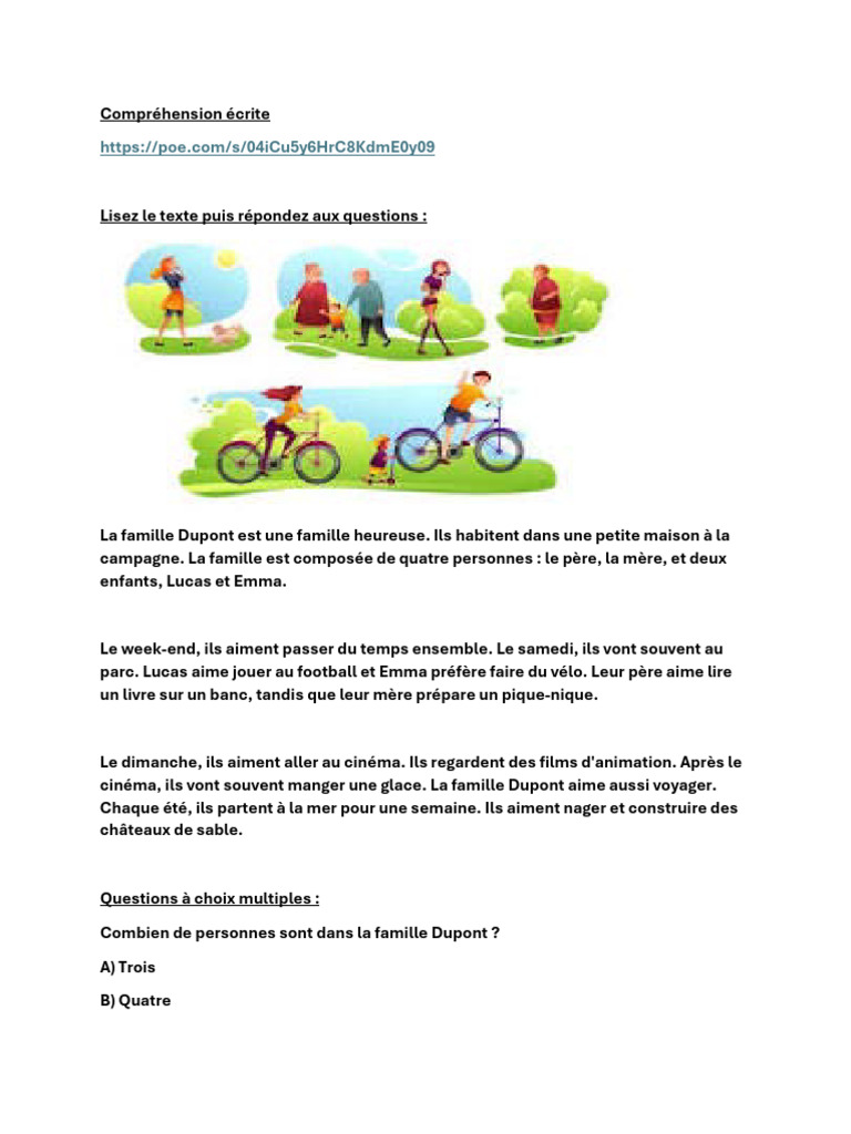 Compréhension écrite DELF A2 Prim | PDF | Arts du langage et discipline ...