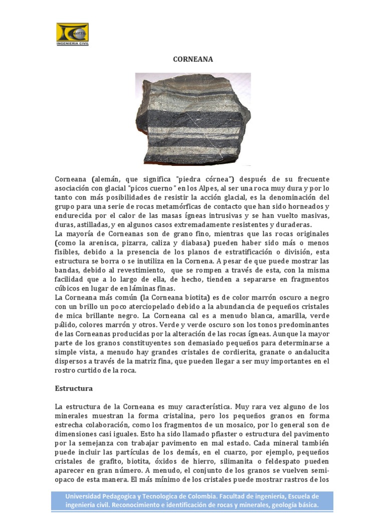 Corneana | PDF | Minerales | Roca (geología)