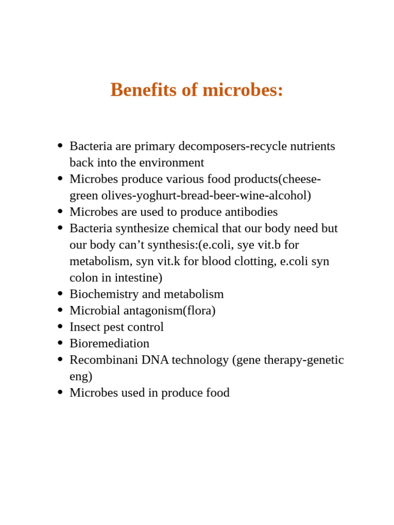 Benefits of Microbes | PDF