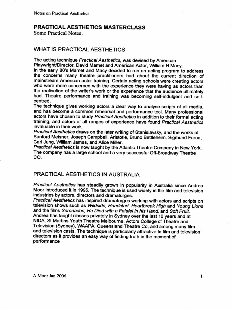 Practical Aesthetics Worksheets | PDF