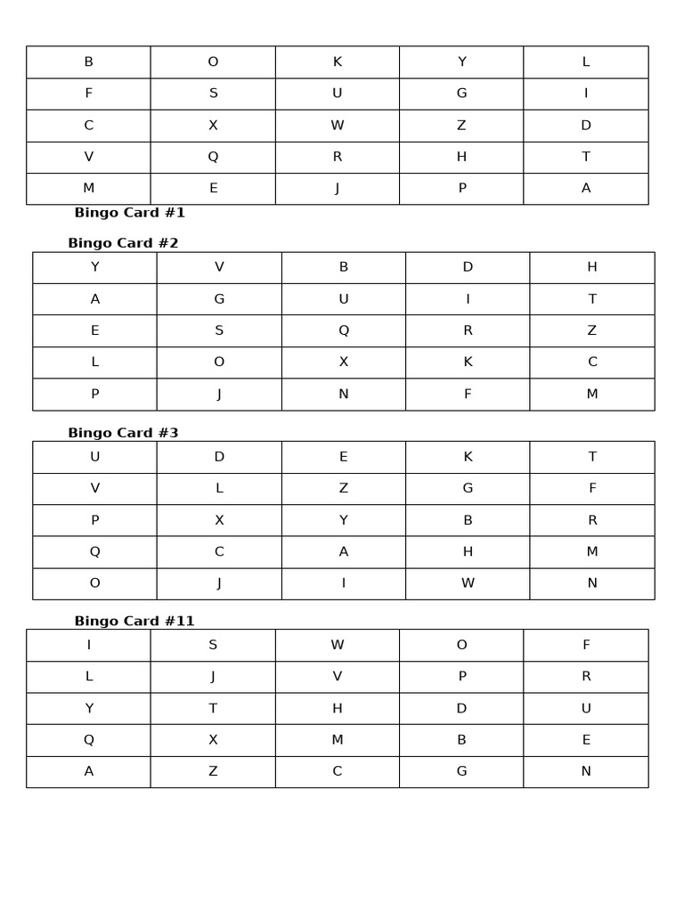 Bingo Abecedario | PDF