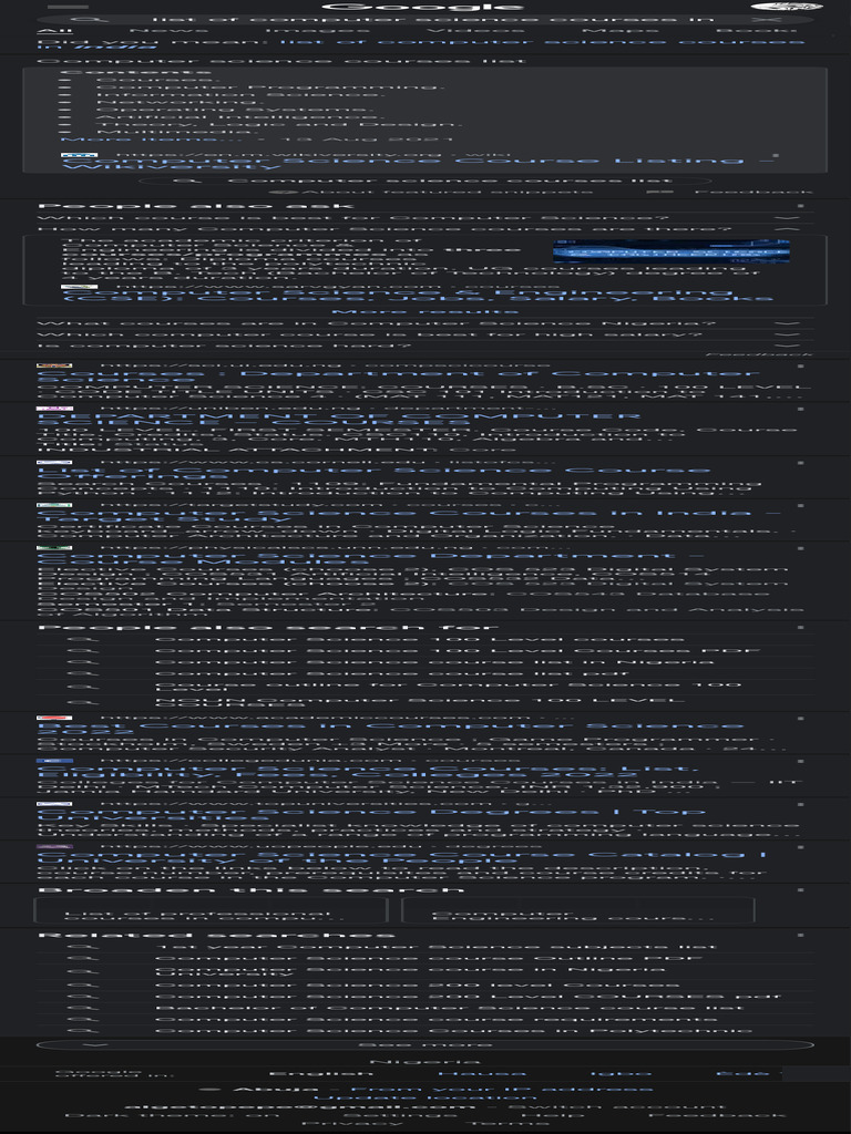 List of Computer Science Courses in Ini - Google | PDF | Computer ...