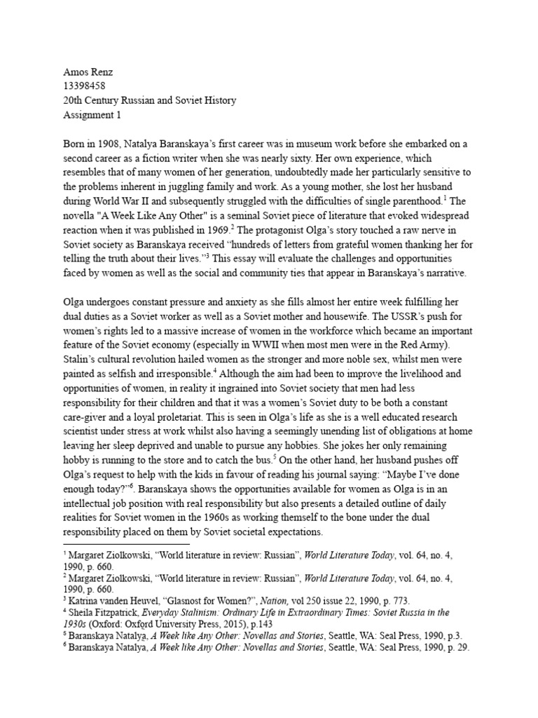 Assignment 1 Russian and Soviet History | PDF | Soviet Union | World ...