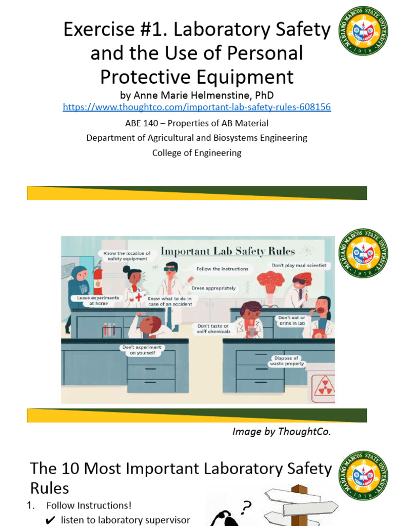 Laboratory Exercise 1 | PDF | Laboratories | Occupational Safety And Health