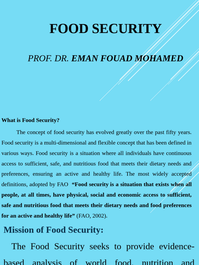 Food Security 1 Pdf Food Security Agriculture