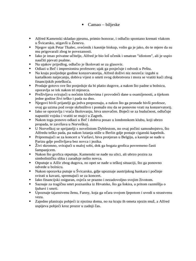 Camao - Biljeske | PDF