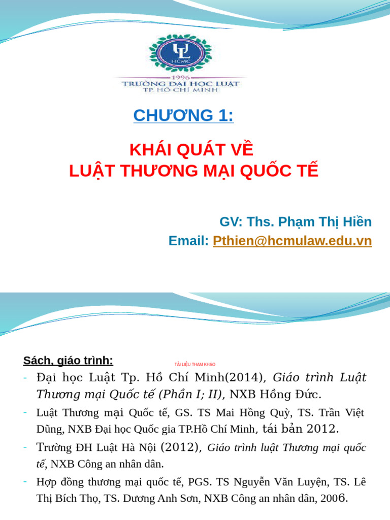 Chuong 1 - Khai Quat Ve Luat TMQT | PDF