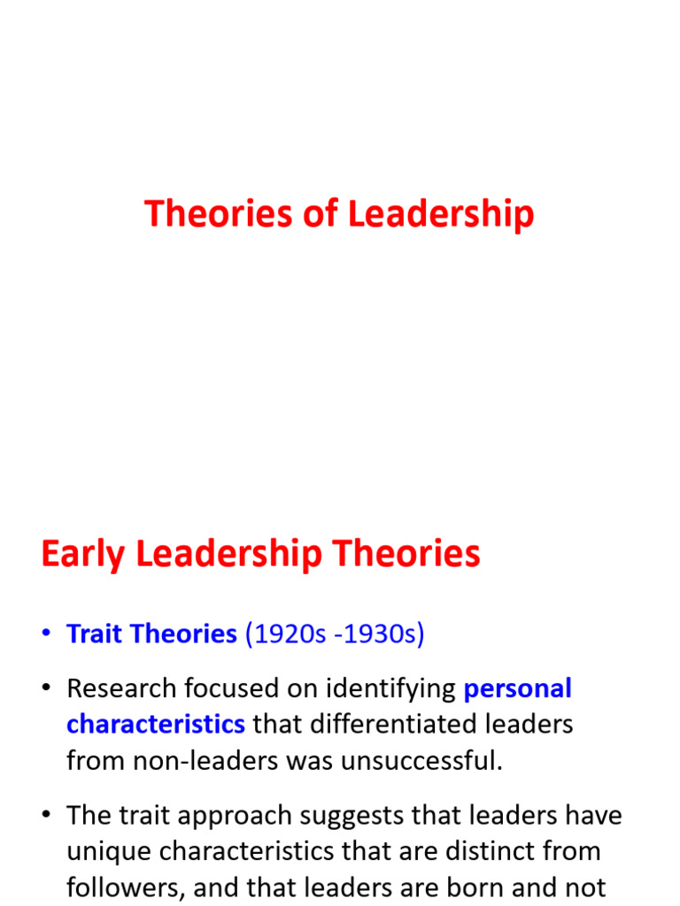 Leadership Theories | PDF | Leadership | Behavioural Sciences