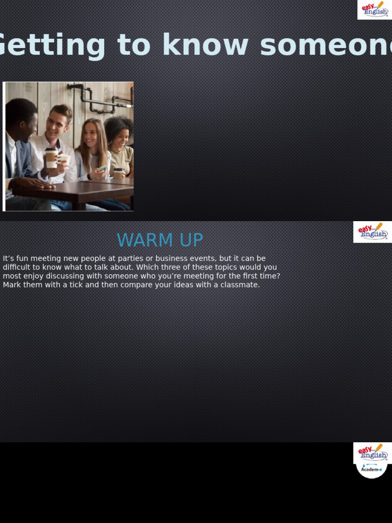 Getting To Know Someone | PDF | Language Arts & Discipline