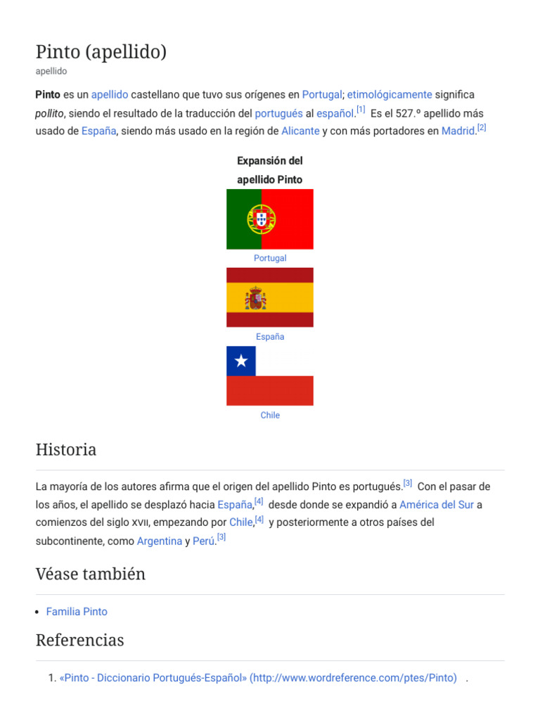 Origen y significado del apellido Pinto | PDF | Estudios de idiomas ...