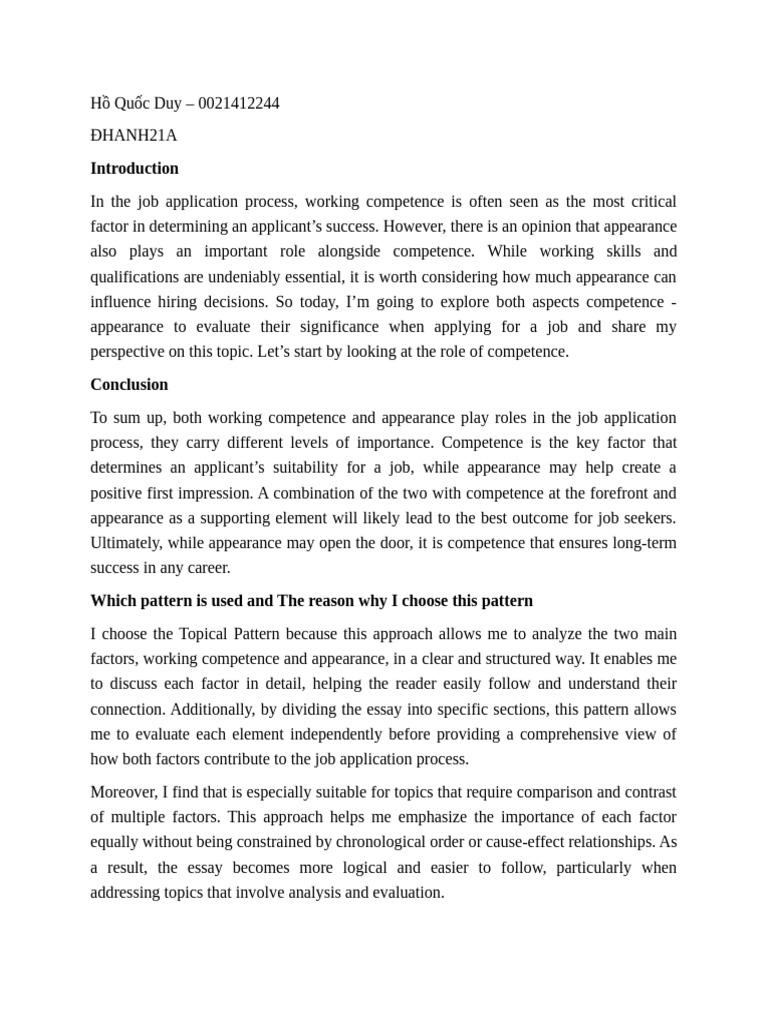Competence vs. Appearance in Job Applications | PDF | Art