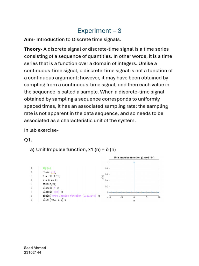 Introduction to Discrete-Time Signals | PDF | Teaching Methods & Materials | Science & Mathematics