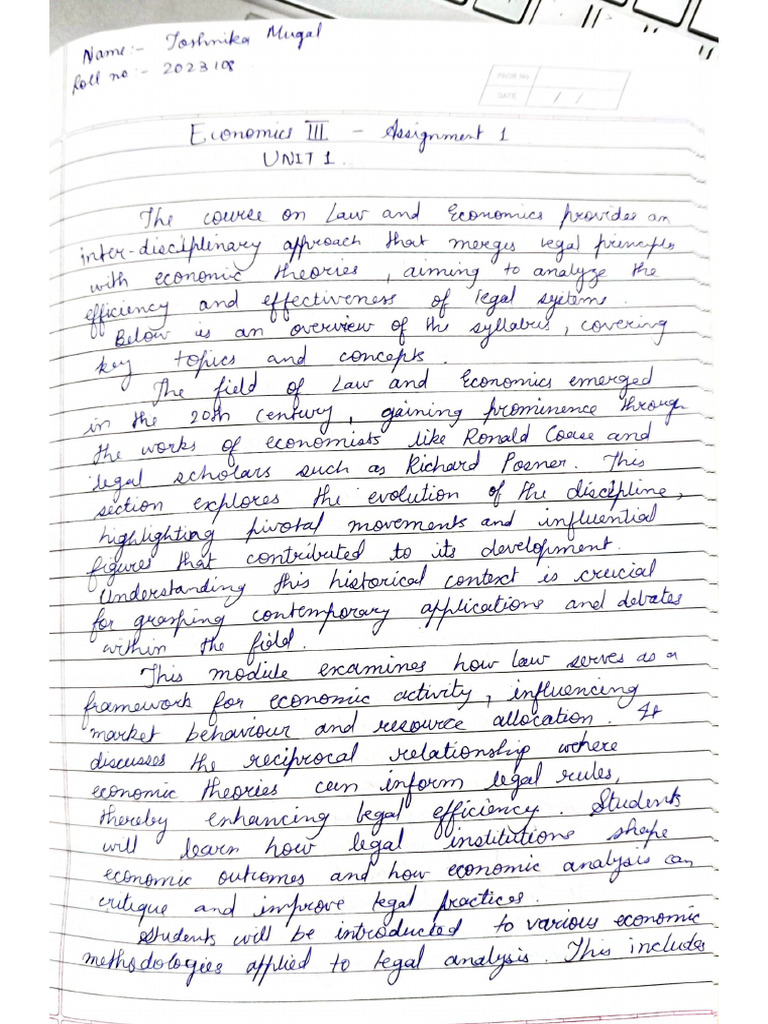 Economics Assignment - Handwritten | PDF