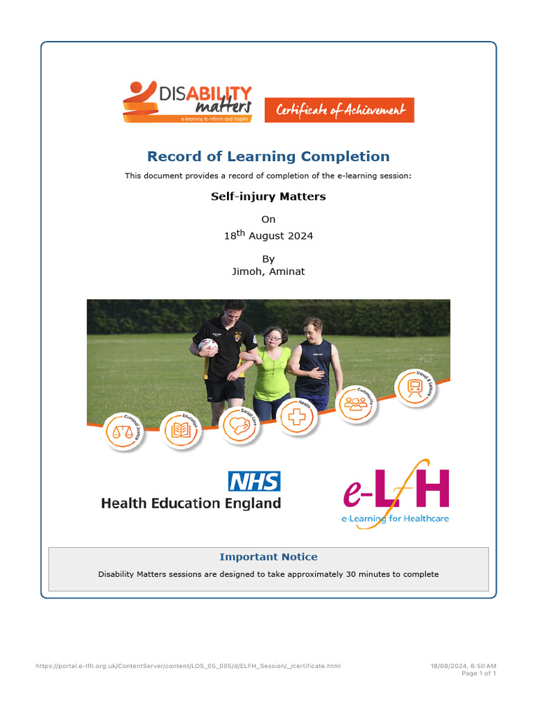 Record of Learning Completion 3 | PDF